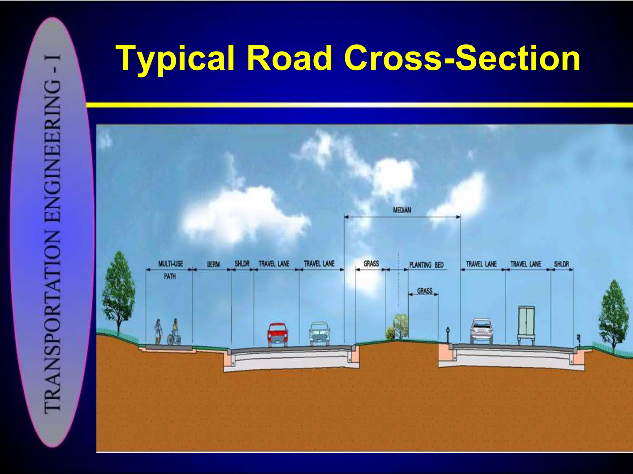 Elements of a Typical Cross-section of Road and Highway drainage | PPT