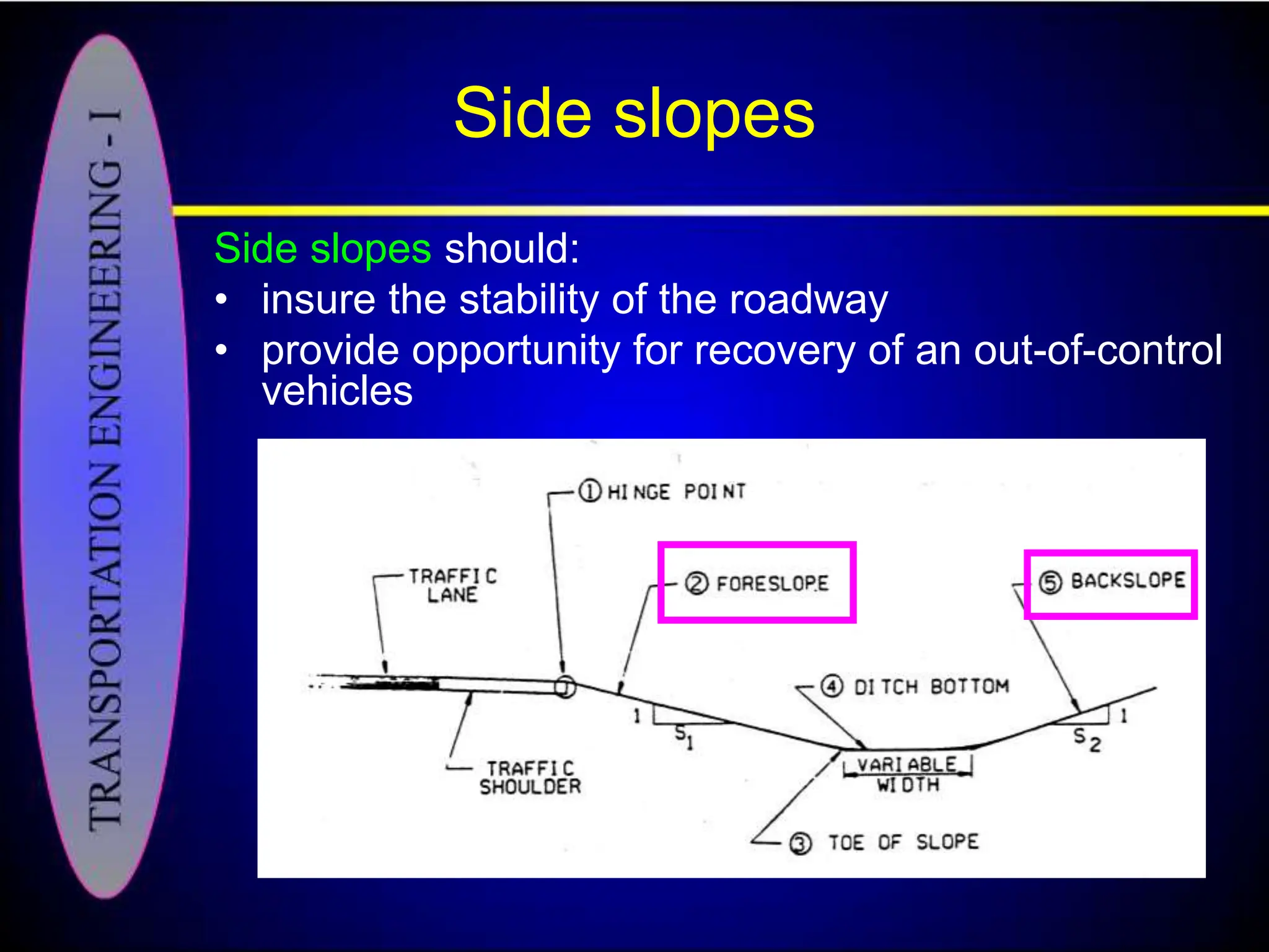 Elements of a Typical Cross-section of Road and Highway drainage | PPT