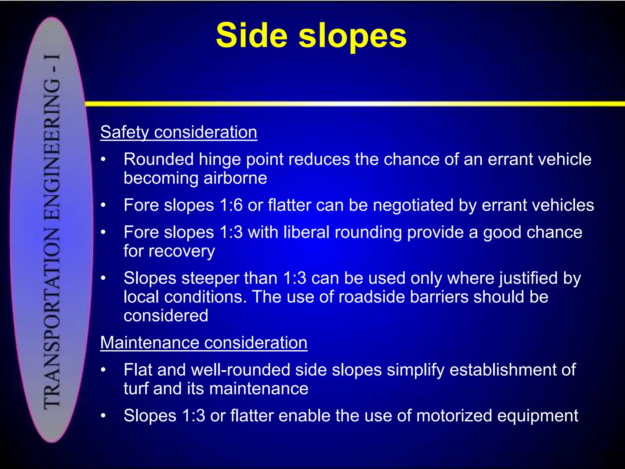 Elements of a Typical Cross-section of Road and Highway drainage | PPT