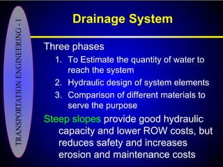 Elements of a Typical Cross-section of Road and Highway drainage | PPT
