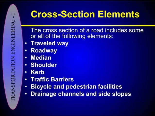 Elements of a Typical Cross-section of Road and Highway drainage | PPT ...