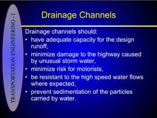 Elements of a Typical Cross-section of Road and Highway drainage | PPT