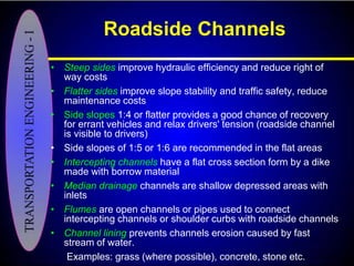 Elements of a Typical Cross-section of Road and Highway drainage | PPT ...
