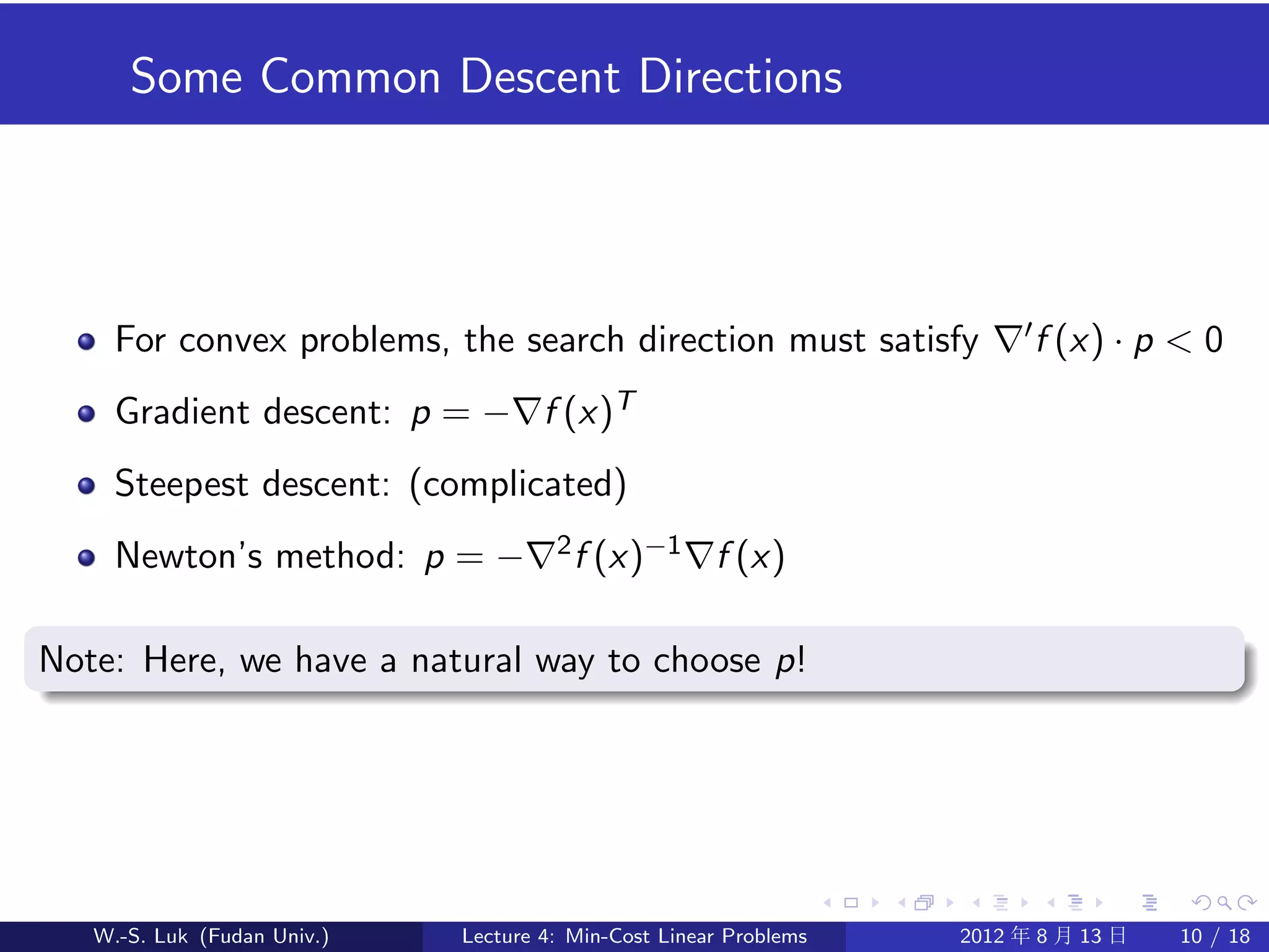 Lec04 min cost linear problems | PPT