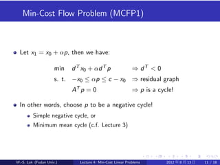 Lec04 min cost linear problems | PPT