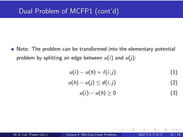 Lec04 min cost linear problems | PPT