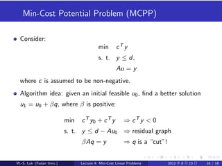 Lec04 min cost linear problems | PPT