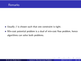 Lec04 min cost linear problems | PPT