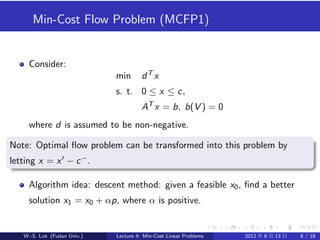 Lec04 min cost linear problems | PPT
