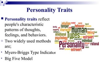 Lec 04 Personality and organizational behavior | PPTX