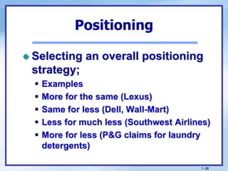 Segmentation, targeting ad positioning of Brands | PPT