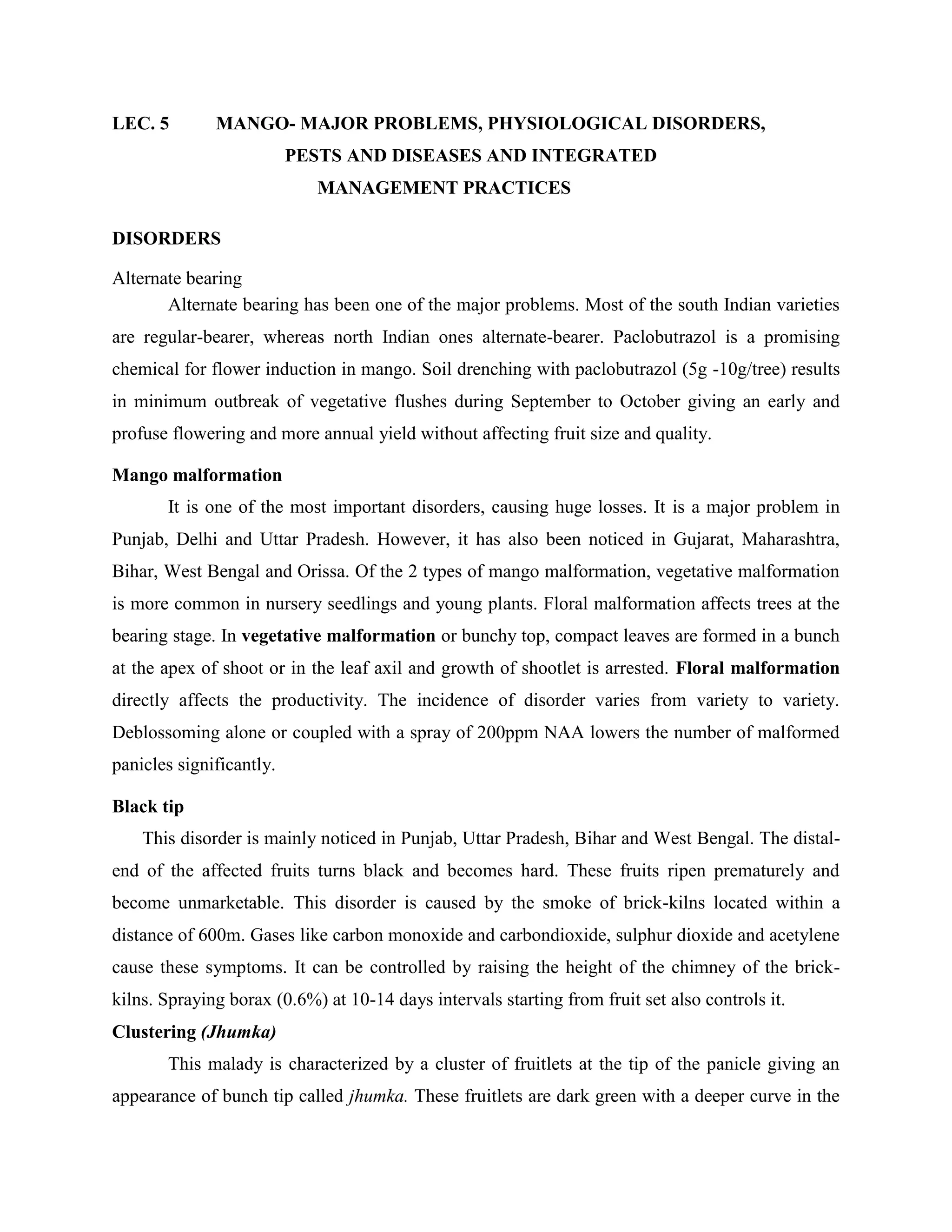 MANGO- MAJOR PROBLEMS | PDF