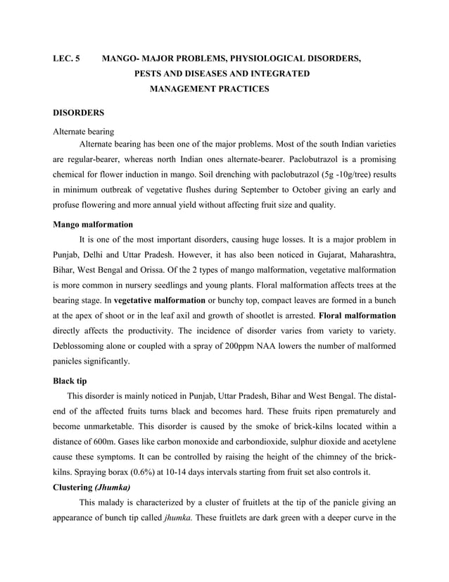 MANGO- MAJOR PROBLEMS | PDF