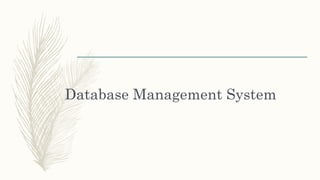 Database Management System and CYBERCRIME | PPT