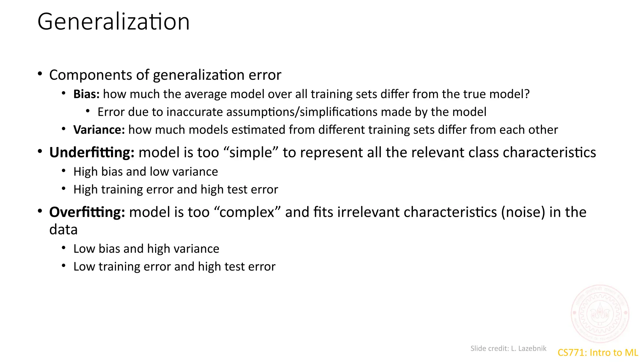 sources of error in machine learning mlb | PPT