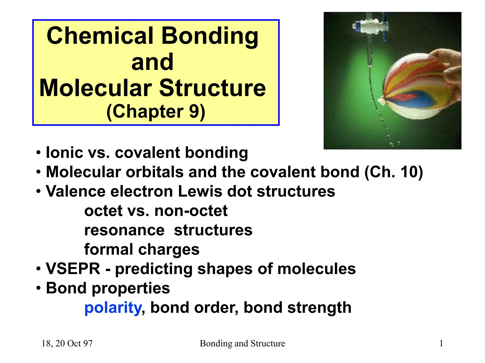 Chemical Bonding and Molecular Structure | PPT