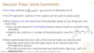 lecture notes about decision tree. Its a very good | PPTX
