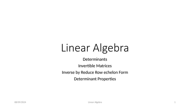 Inverse finding using elementary row operations | PPTX