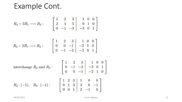 Inverse finding using elementary row operations | PPTX