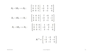 Inverse finding using elementary row operations | PPTX
