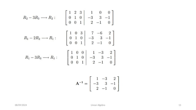 Inverse finding using elementary row operations | PPTX