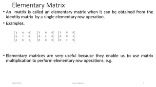 Inverse finding using elementary row operations | PPTX