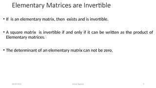Inverse finding using elementary row operations | PPTX