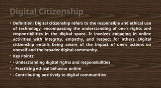 Digital citizenship and online etiquette ICT chapter 06 | PPTX