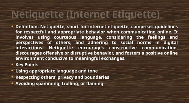 Digital citizenship and online etiquette ICT chapter 06 | PPTX
