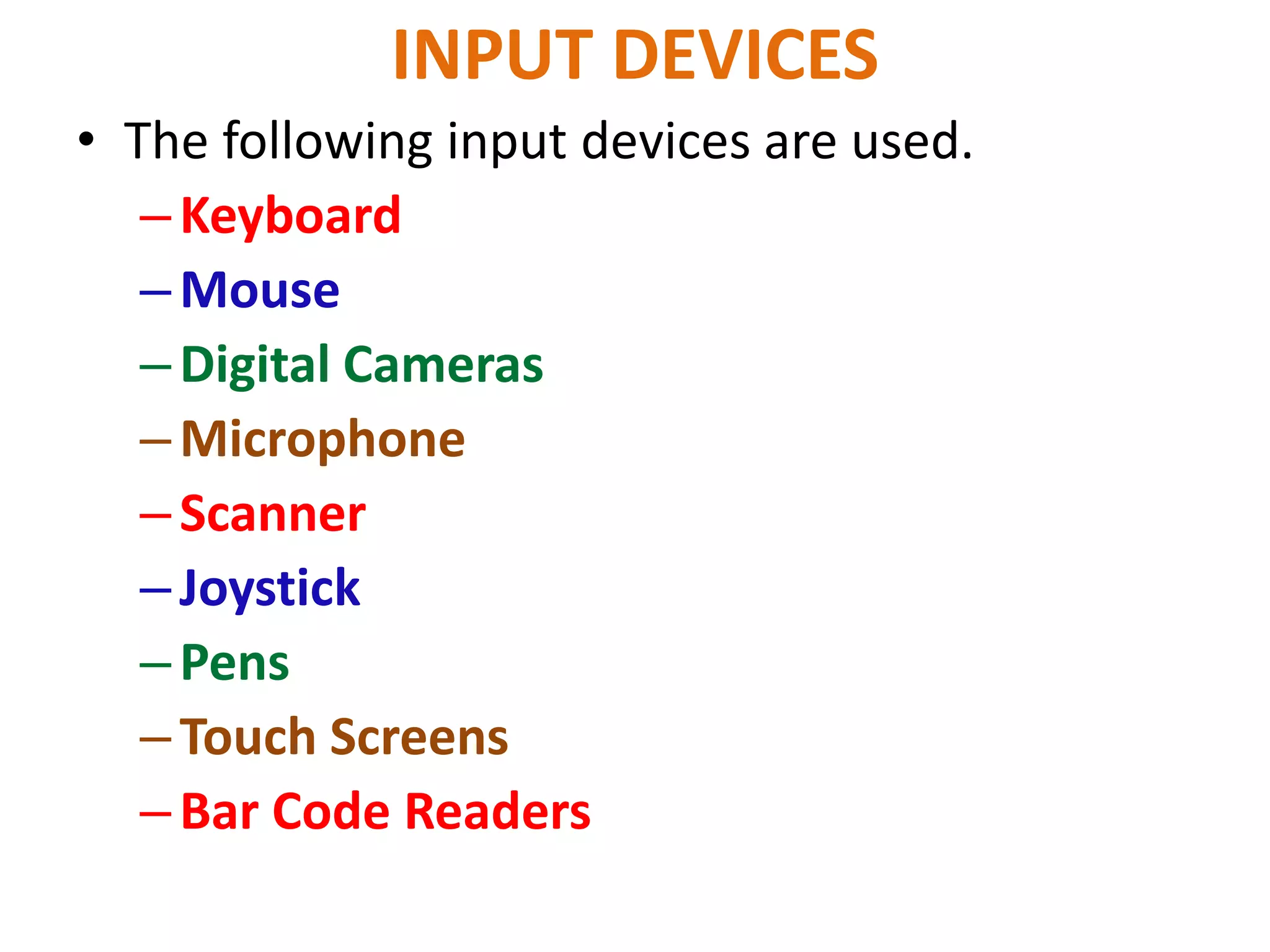 Lec # 06 Computer Hardware (IO Devices)-1.pptx | Operating Systems | Computer Software and ...