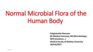 Lec 07. Normal flora | PDF