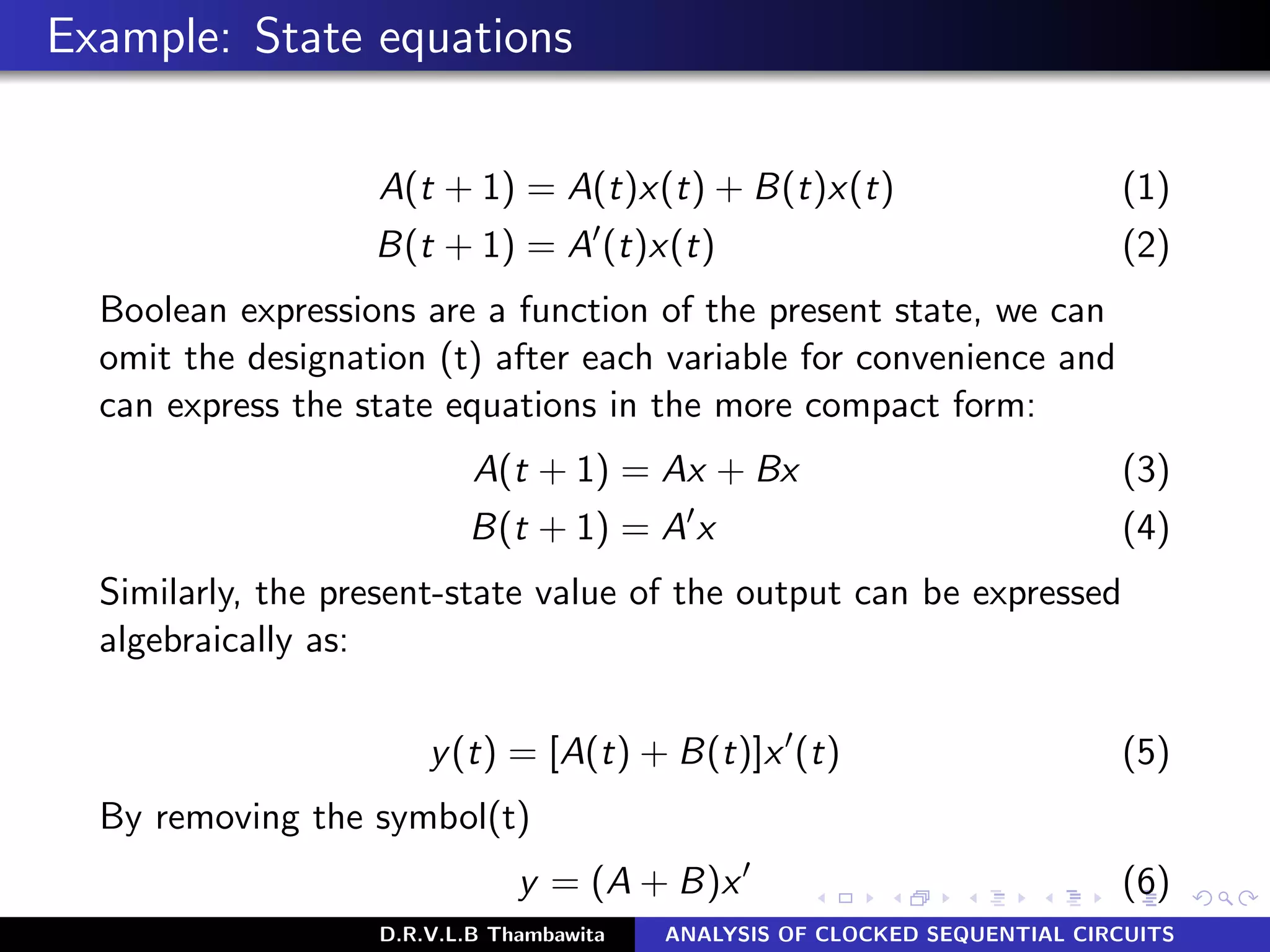 Lec 07 - ANALYSIS OF CLOCKED SEQUENTIAL CIRCUITS | PPT
