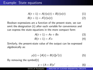 Lec 07 - ANALYSIS OF CLOCKED SEQUENTIAL CIRCUITS | PDF