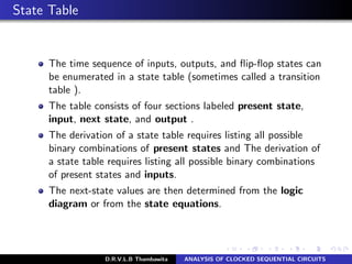 Lec 07 - ANALYSIS OF CLOCKED SEQUENTIAL CIRCUITS | PDF
