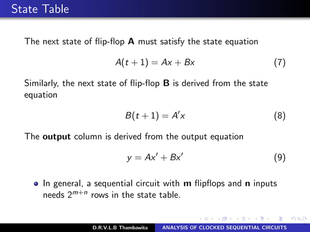 Lec 07 - ANALYSIS OF CLOCKED SEQUENTIAL CIRCUITS | PDF