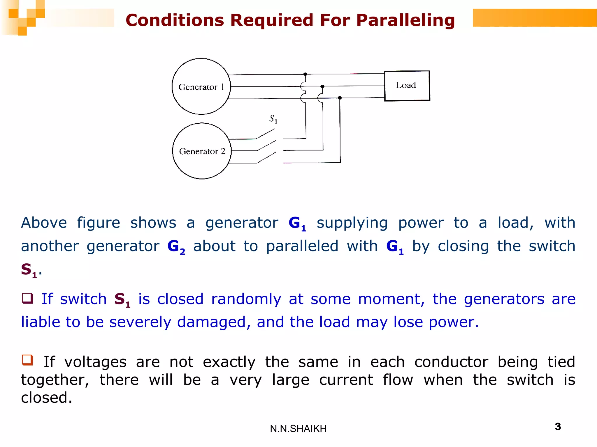 Lec 07 Parallel Operation Of Synchronous Generators Ppt