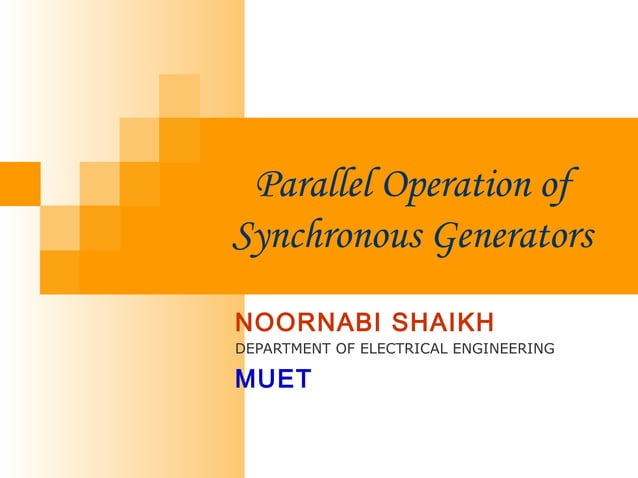 Lec 07 Parallel Operation Of Synchronous Generators Ppt