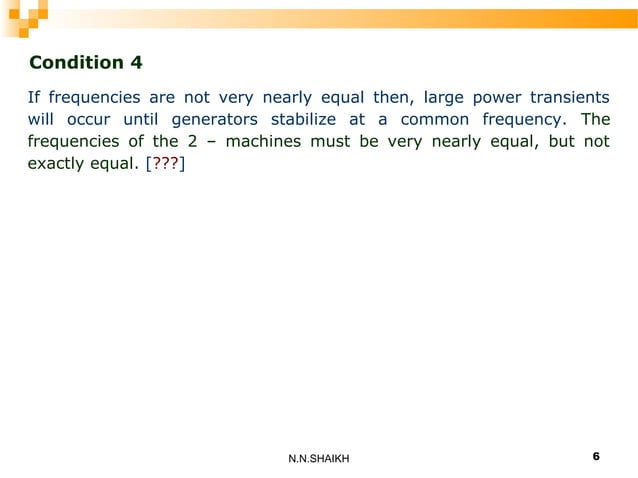 Lec 07 Parallel Operation Of Synchronous Generators Ppt