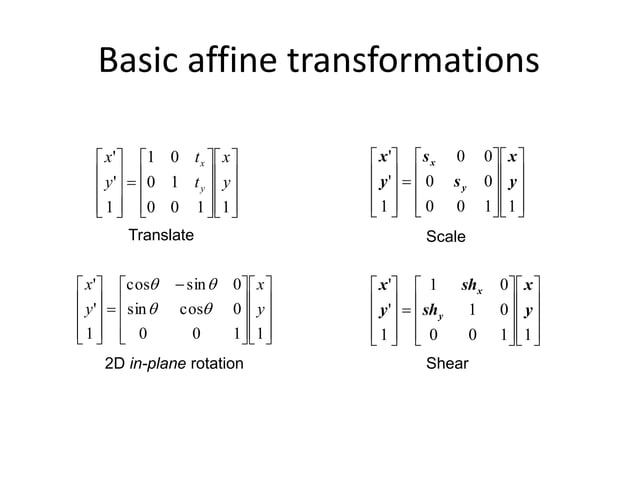 Computer Vision transformations | PPTX | 3-D Graphics | Computer ...