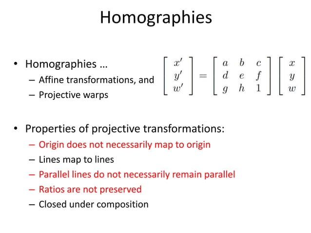 Computer Vision transformations | PPTX | 3-D Graphics | Computer ...