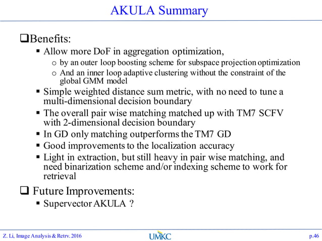 Lec-08 Feature Aggregation II: Fisher Vector, AKULA and Super Vector | PPT