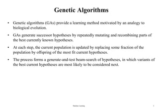 Genetic Algorithm in machine Learning by tom mitchel | PDF