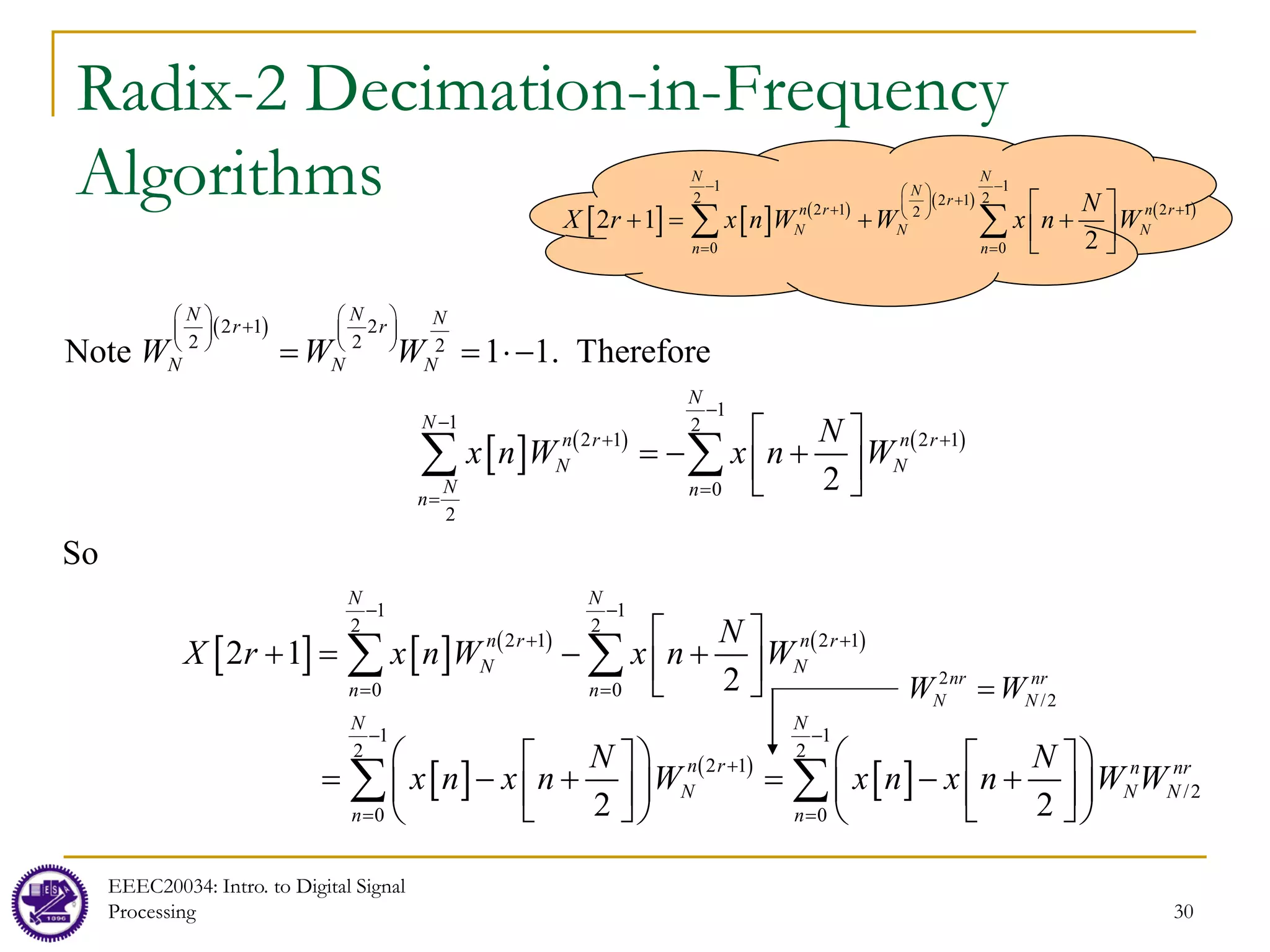 Lec08 Computation Of Dft Pdf