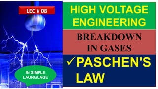 PASCHEN'S LAW , PASCHEN SERIES, EFFECT, IN SIMPLE LANGUAGE|BREAKDOWN IN ...
