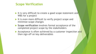 Lec 08 project scope_management | PPTX | Business | Business and Finance