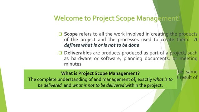 Lec 08 project scope_management | PPTX | Business | Business and Finance