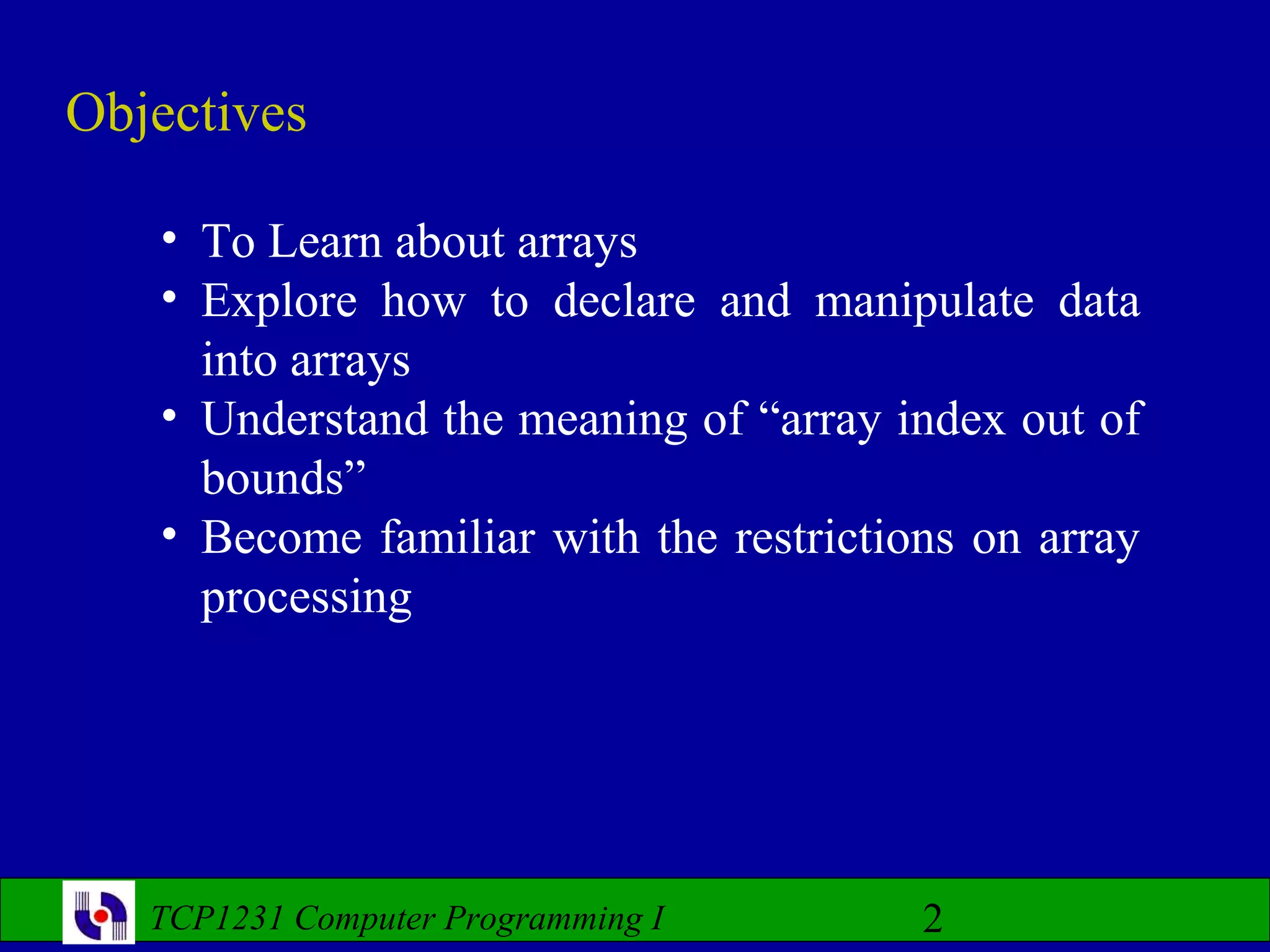 Computer Programming- Lecture 9 | PPT
