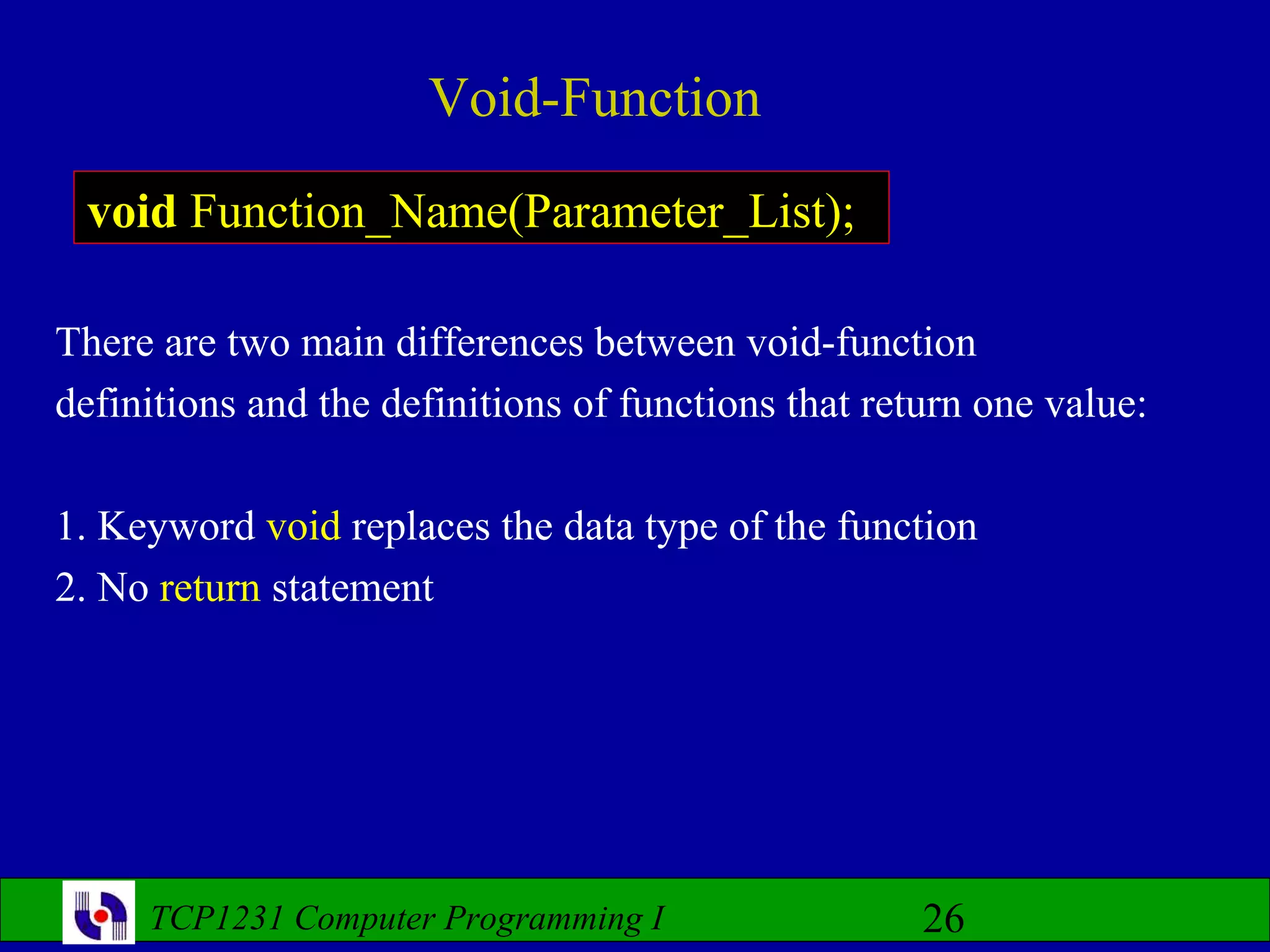 Computer Programming- Lecture 9 | PPT
