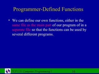 Computer Programming- Lecture 9 | PPT