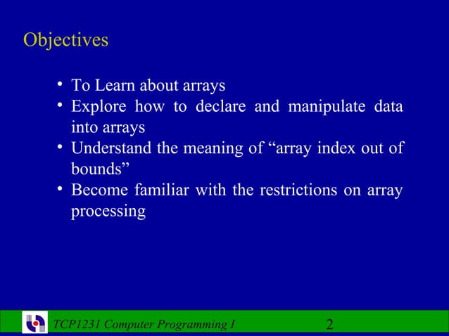 Computer Programming- Lecture 9 | PPT